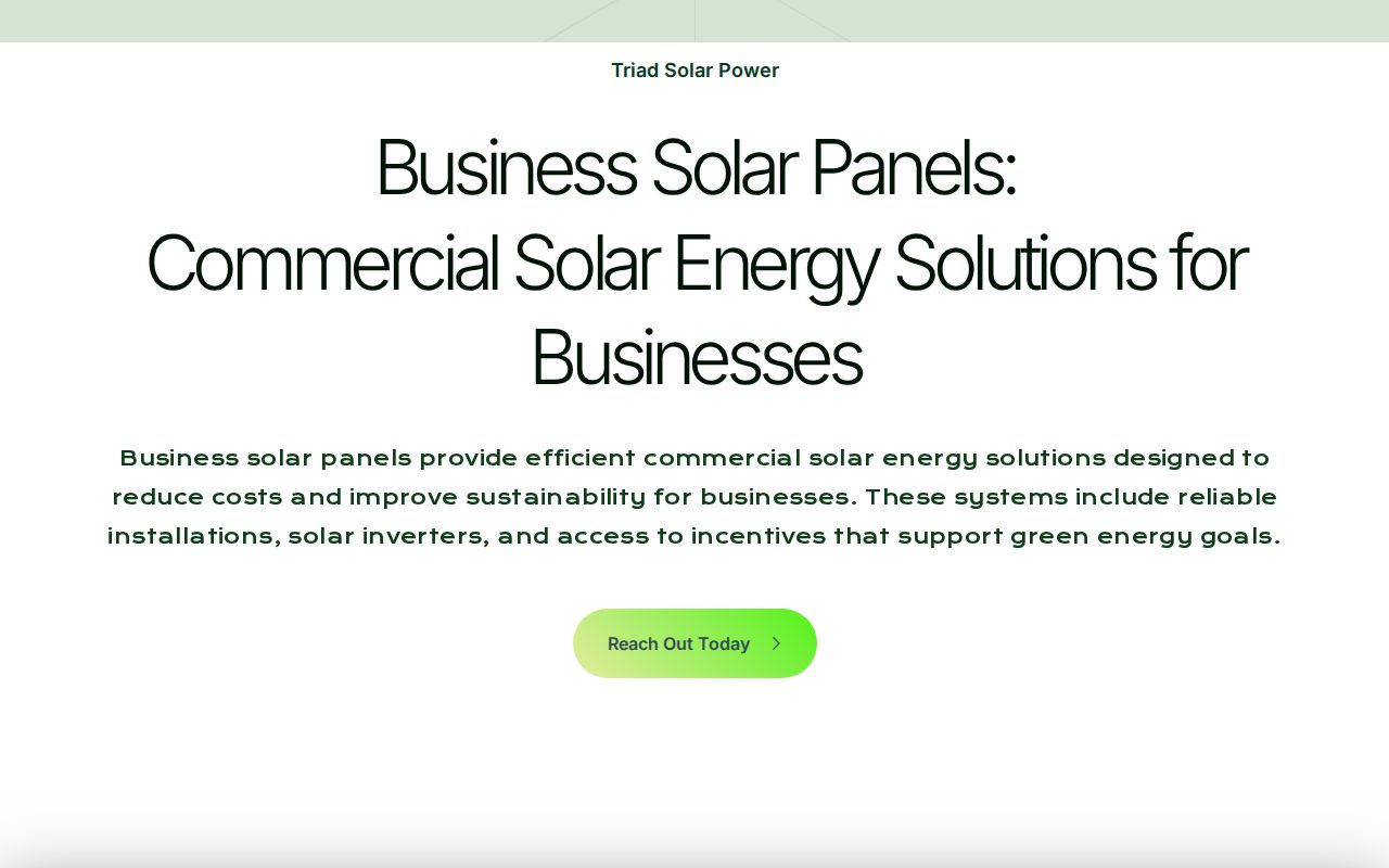Business Solar Panels: Affordable Commercial Solar Solutions | Triad ...